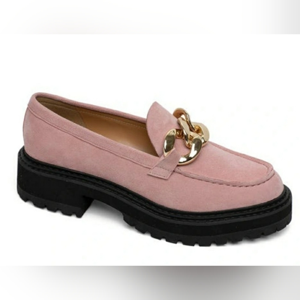 Lisa Vicky Pep Chunky Moc Toe Loafer In Dust Pink - Gem